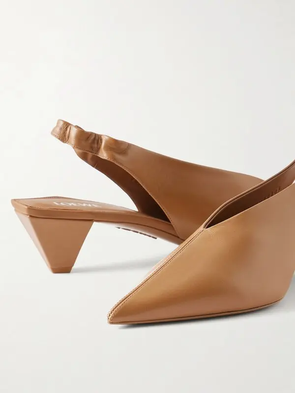 Loewe Origami 45 Leather Slingback Pumps
