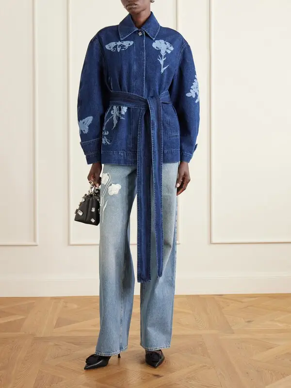 Erdem Mid-rise Straight-leg Floral-embroidered Jeans