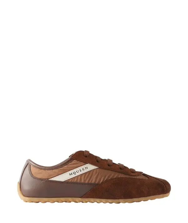 Alexander McQueen Boxe' Suede And Leather Sneakers - Brown