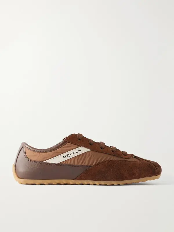 Alexander McQueen Boxe' Suede And Leather Sneakers - Brown