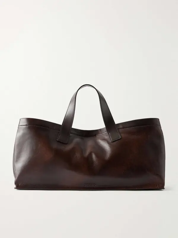 Staud Port Logo-debossed Leather Tote