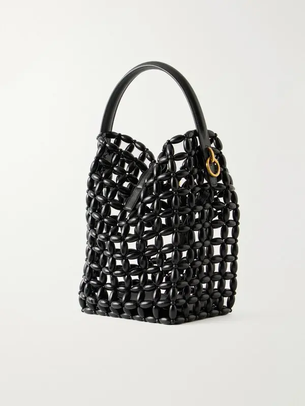 Saint Laurent Le 37 Mini Beaded Wood Shoulder Bag