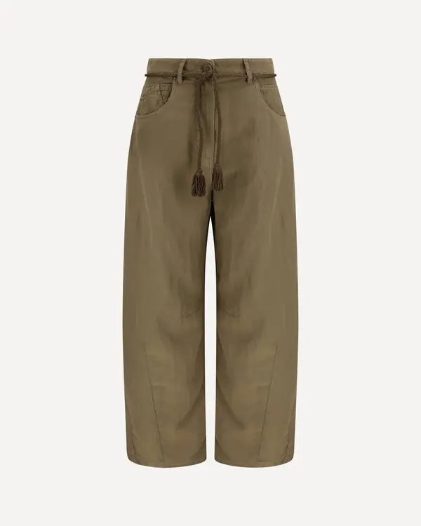 Giorgio Armani Cupro And Linen Pants