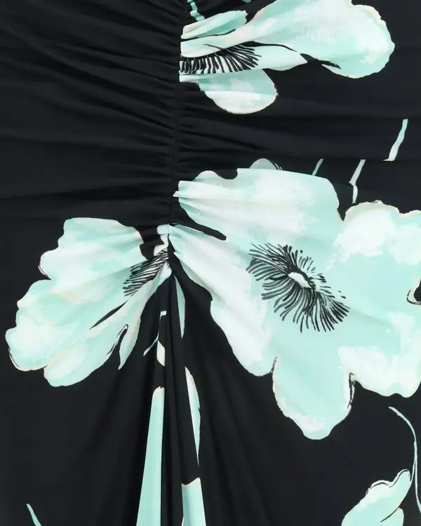Alaïa Draped Floral Print Dress