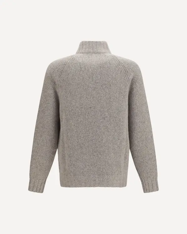 Brunello Cucinelli High-neck Zip-up Cardigan In Cashmere And Silk