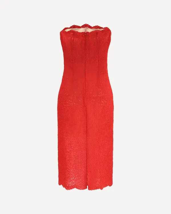 Ermanno Scervino Strapless Midi Lace Dress