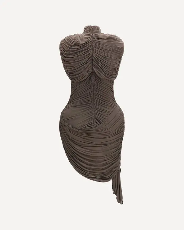 Magda Butrym Draped High-neck Dress