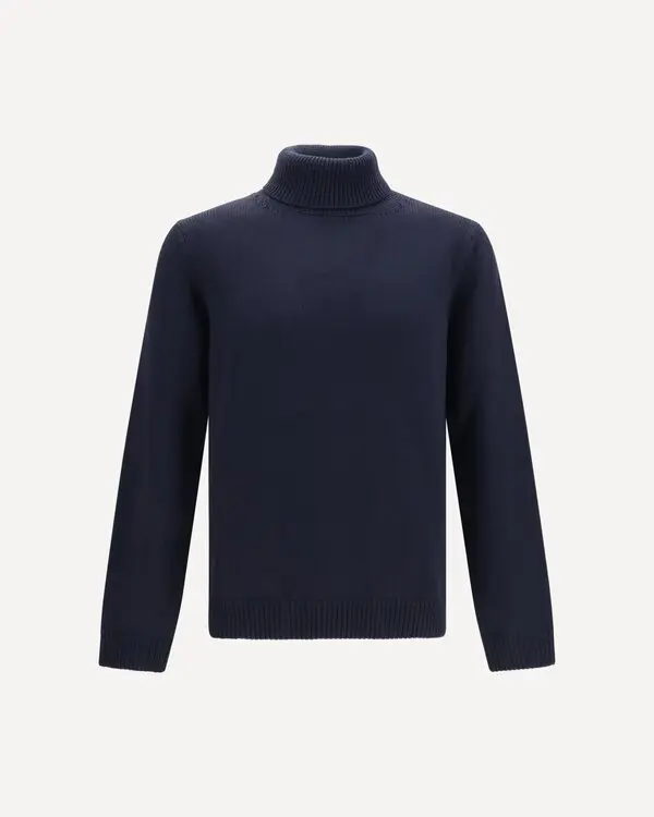 ROBERTO COLLINA Wool Turtleneck Sweater - Blue