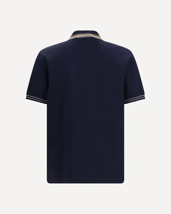 FERRAGAMO Cotton Piqué Polo Shirt Ale - Blue