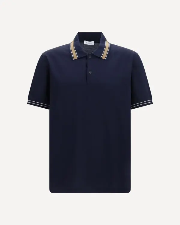 FERRAGAMO Cotton Piqué Polo Shirt Ale - Blue