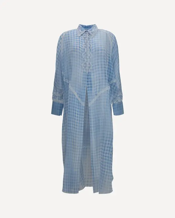 Ermanno Scervino Long Shirt Dress With Lace Details