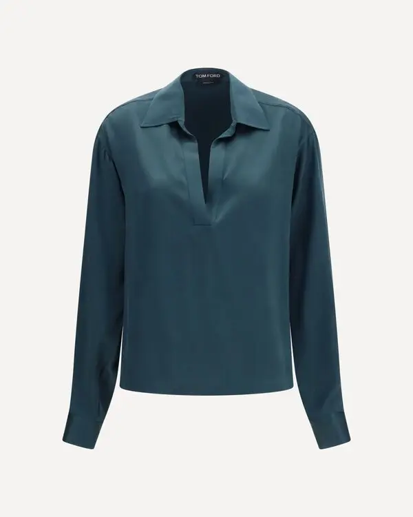 TOM FORD Deep V-neck Silk Shirt