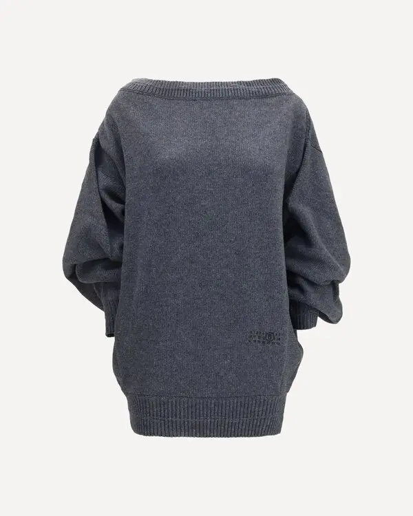 MAISON MARGIELA Wool-blend Mini Dress With Wide Sleeves