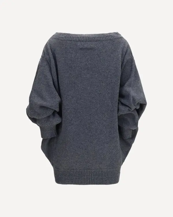 MAISON MARGIELA Wool-blend Mini Dress With Wide Sleeves
