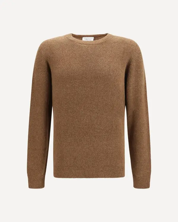 ROBERTO COLLINA Wool And Camel Crew Neck Sweater - Brown