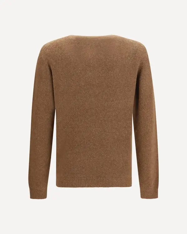 ROBERTO COLLINA Wool And Camel Crew Neck Sweater - Brown