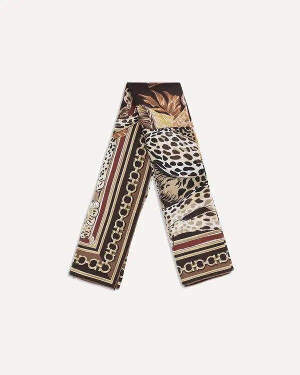 FERRAGAMO Leopard-print Silk Scarf - Multicolour