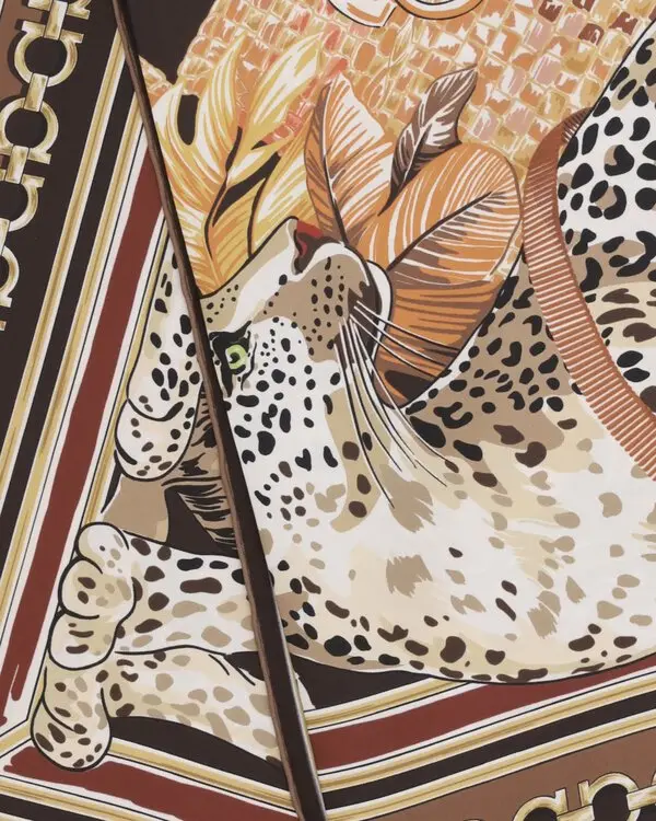 FERRAGAMO Leopard-print Silk Scarf - Multicolour