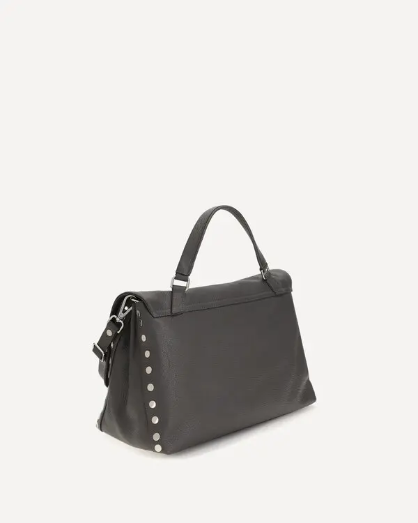 ZANELLATO Medium Postina Daily Handbag In Hammered Leather Effect