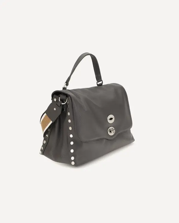 ZANELLATO Medium Postina Daily Handbag In Hammered Leather Effect