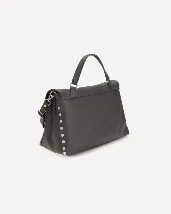 ZANELLATO Medium Postina Daily Handbag In Hammered Leather Effect