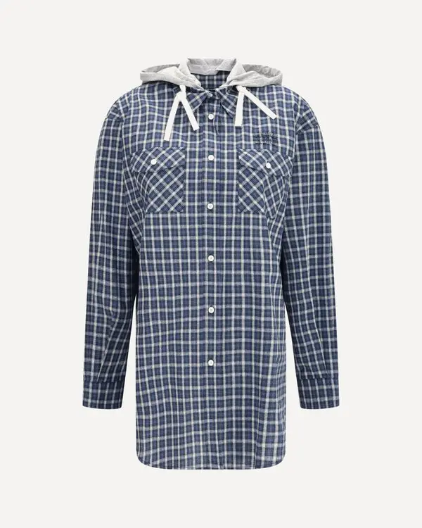 Miu Miu Checked Hooded Shirt
