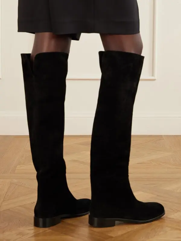 GIANVITO ROSSI Suede Over-the-knee Boots - Black