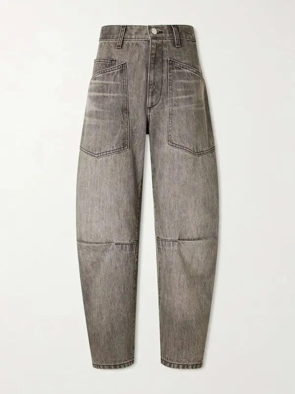 NILI LOTAN Shon Mid-rise Barrel-leg Jeans - Gray