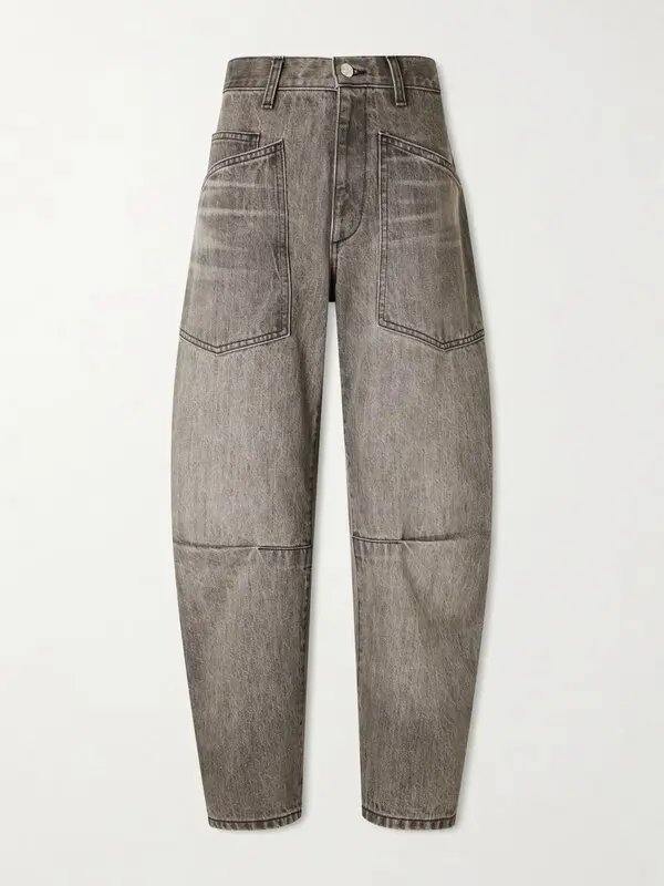 NILI LOTAN Shon Mid-rise Barrel-leg Jeans - Gray