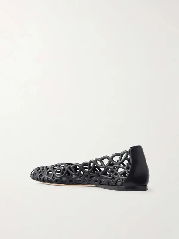 Loewe Petal Anagram Leather Ballet Flats