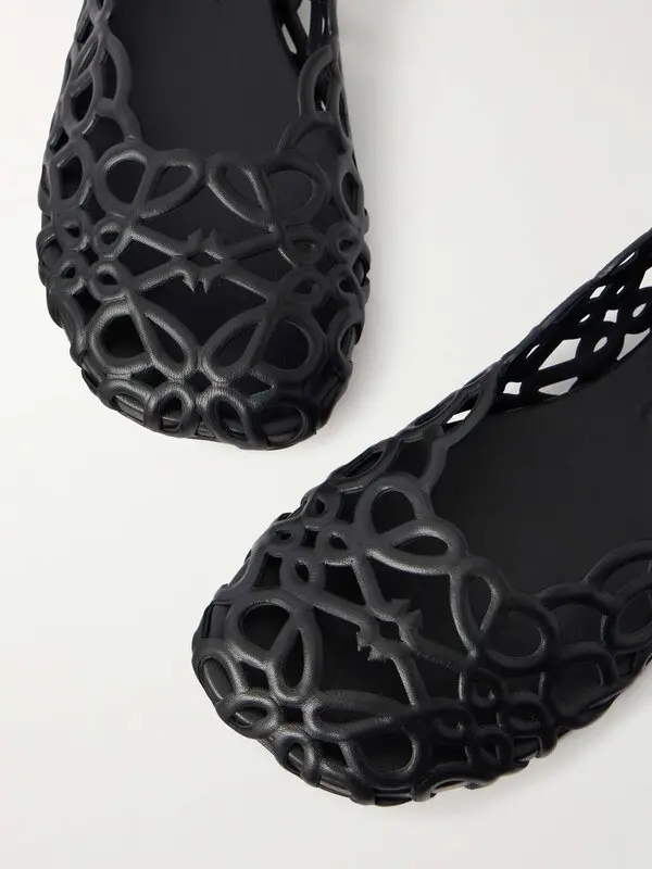Loewe Petal Anagram Leather Ballet Flats