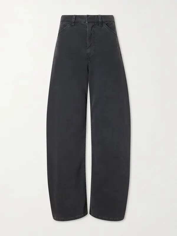 NILI LOTAN Tribeca Barrel-leg Pants - Black