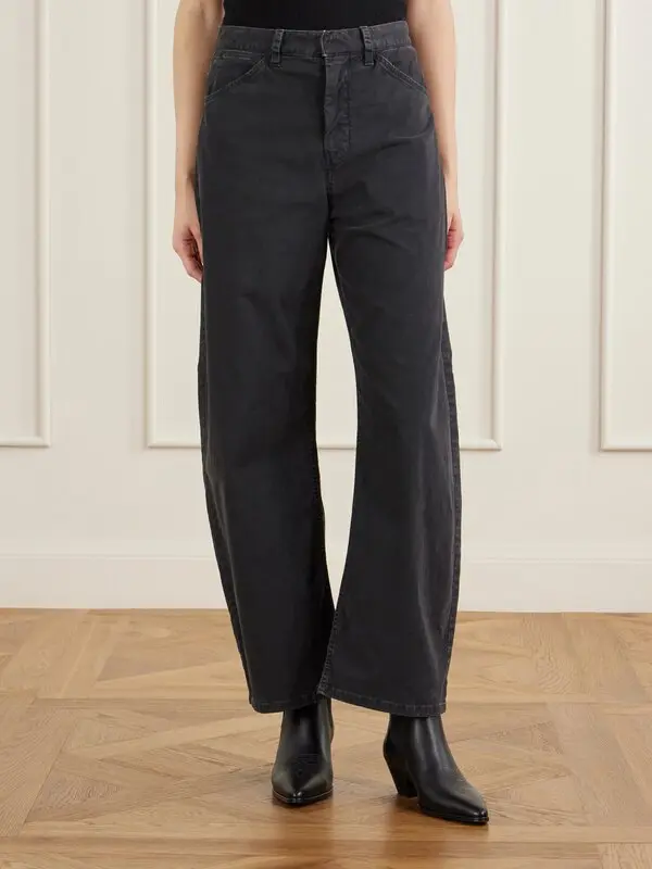NILI LOTAN Tribeca Barrel-leg Pants - Black