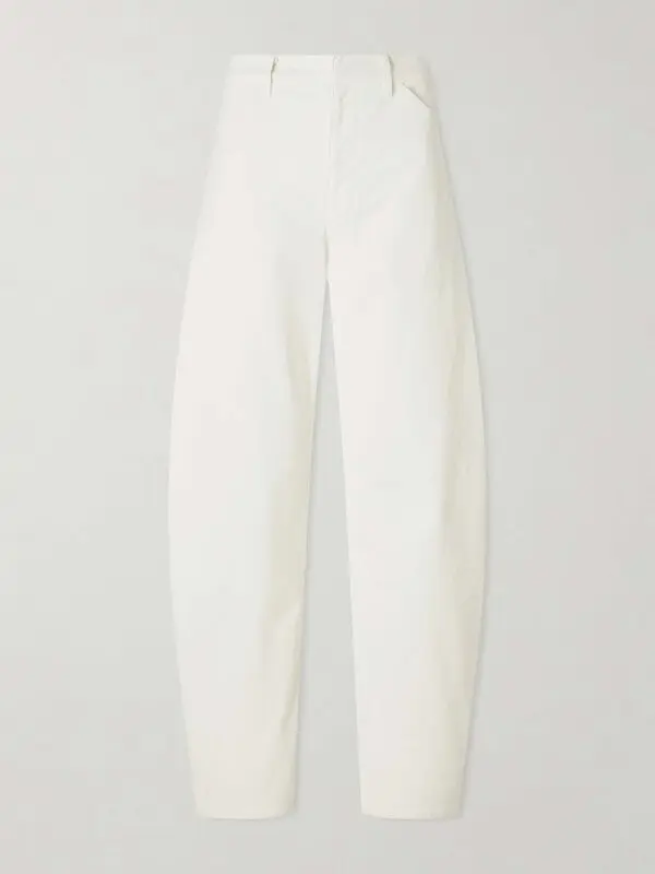 NILI LOTAN Tribeca Cotton-blend Tapered Pants