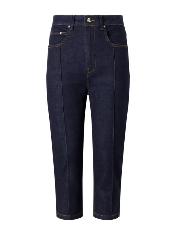 Ossou Russet Stretch Slim-leg Capri Jeans - Blue