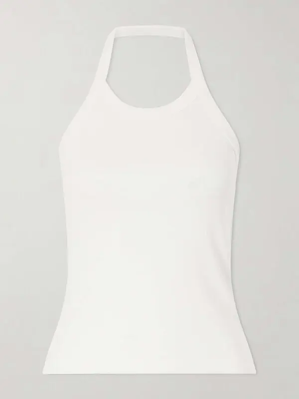 FLORE FLORE Angie Organic Cotton-jersey Halterneck Tank - White
