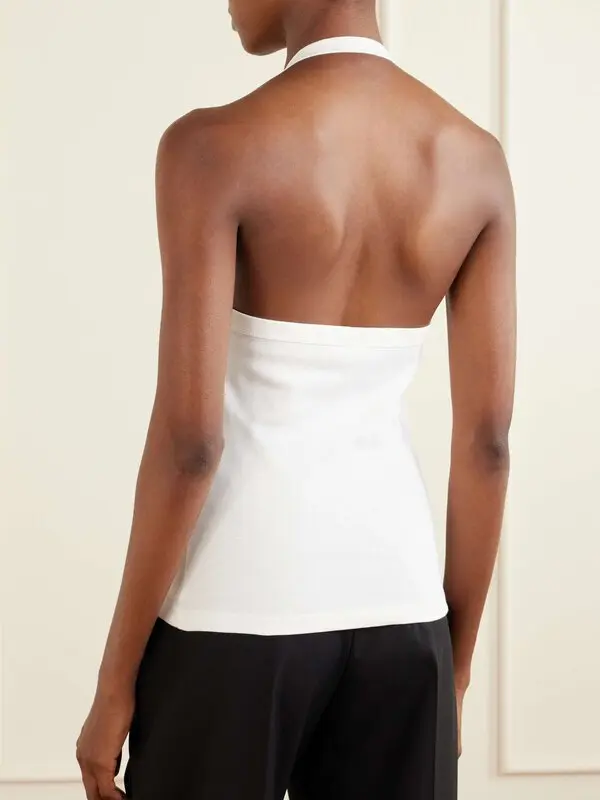 FLORE FLORE Angie Organic Cotton-jersey Halterneck Tank