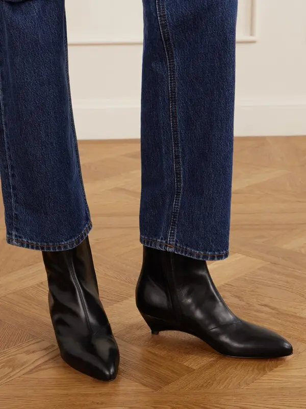 JIL SANDER Arc Leather Ankle Boots - Black