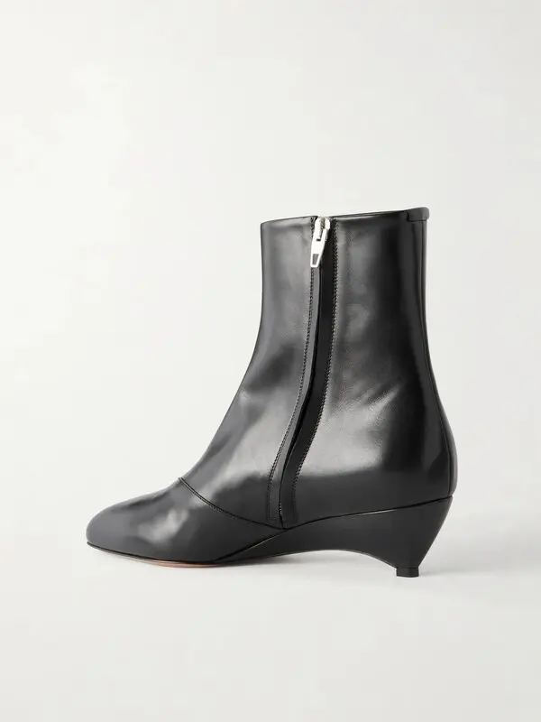 JIL SANDER Arc Leather Ankle Boots - Black