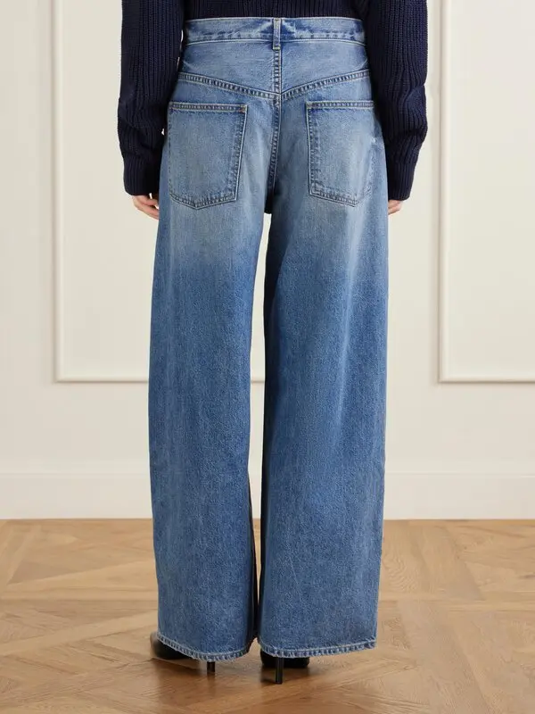 NILI LOTAN Terese Faded Wide-leg Jeans