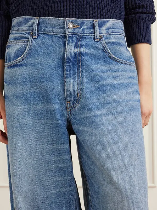 NILI LOTAN Terese Faded Wide-leg Jeans