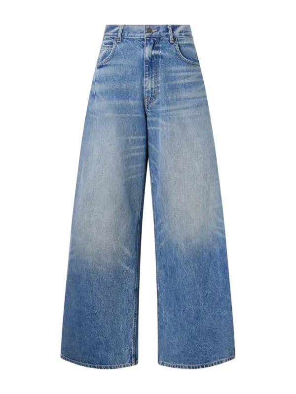 NILI LOTAN Terese Faded Wide-leg Jeans - Blue