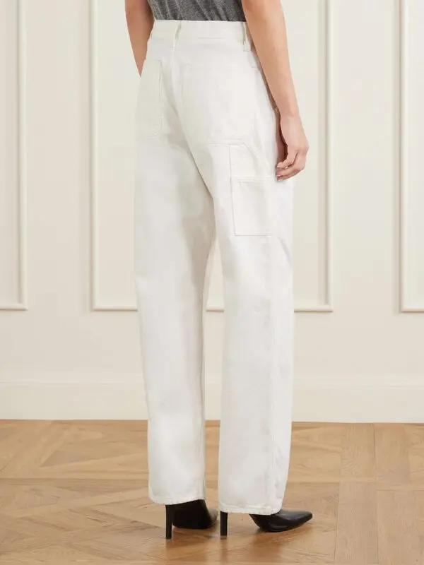 NILI LOTAN Arnaud Carpenter Straight-leg Jeans - Cream