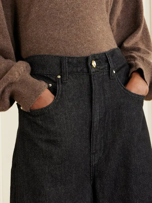 Ossou The Slick High-rise Wide-leg Jeans - Gray