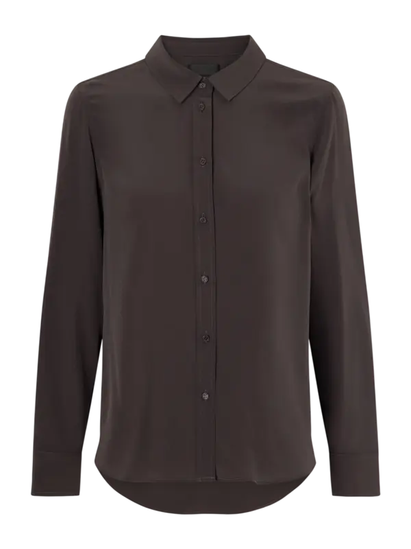 NILI LOTAN Gaia Silk Crepe De Chine Shirt - Gray