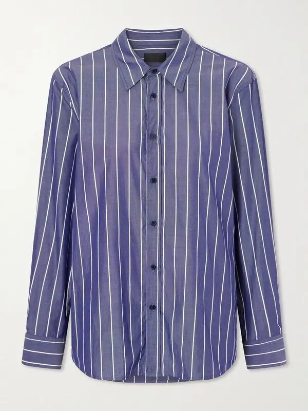 NILI LOTAN Raphael Classic Striped Cotton Shirt