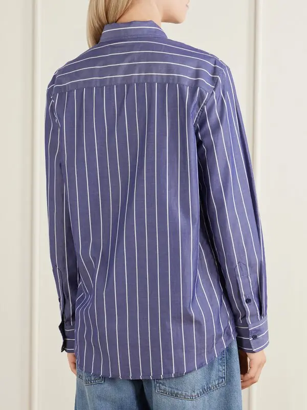 NILI LOTAN Raphael Classic Striped Cotton Shirt