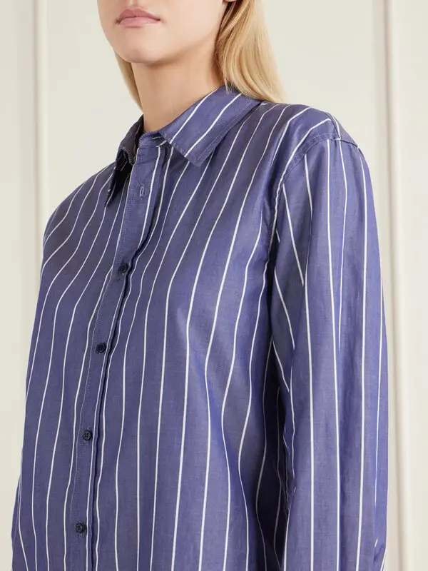 NILI LOTAN Raphael Classic Striped Cotton Shirt