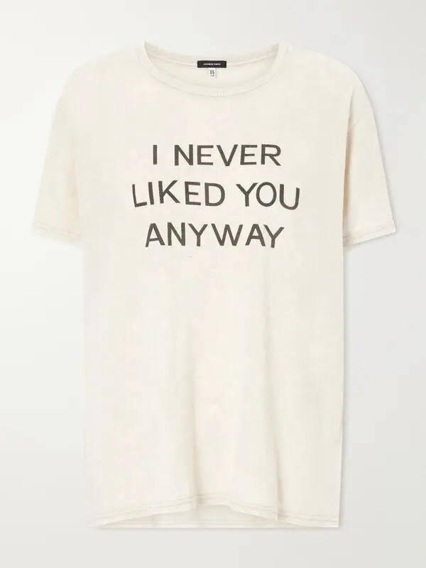 R13 Printed Cotton And Cashmere-blend T-shirt - Neutrals