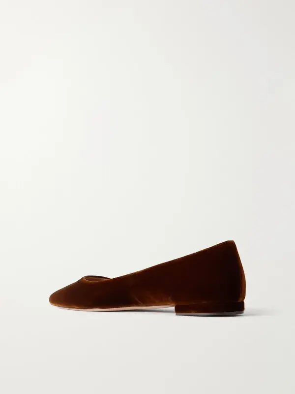 GIANVITO ROSSI Velvet Ballet Flats - Brown